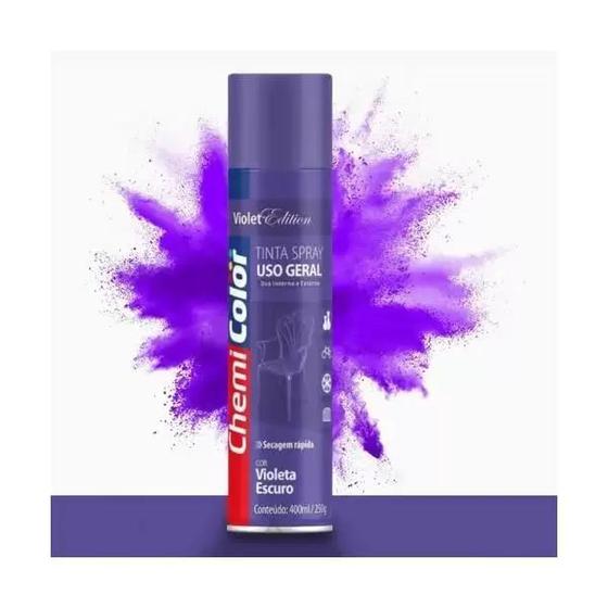 Tinta Spray Uso Geral 400ml Chemicolor - Violeta Escuro - Tinta Spray ...