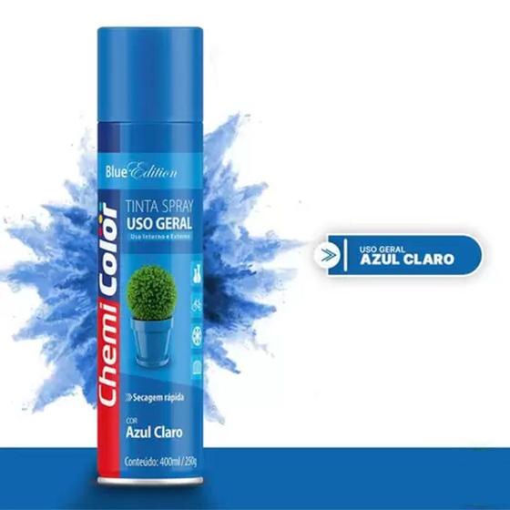 Tinta Spray Uso Geral Azul Claro 400ml Chemicolor - Tinta Spray para ...
