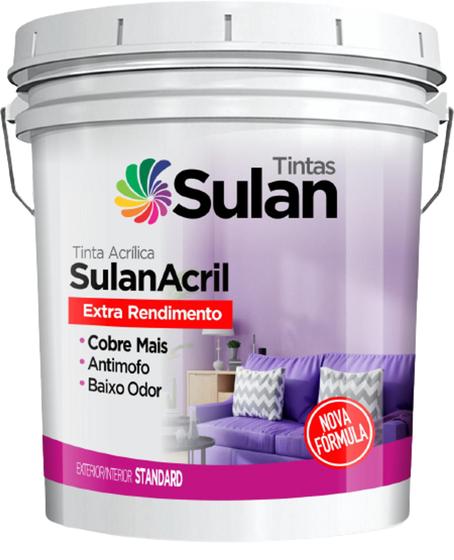 Tinta Sulan Acrílica 18L Cores - Tinta para Parede / Madeira / Aço ...