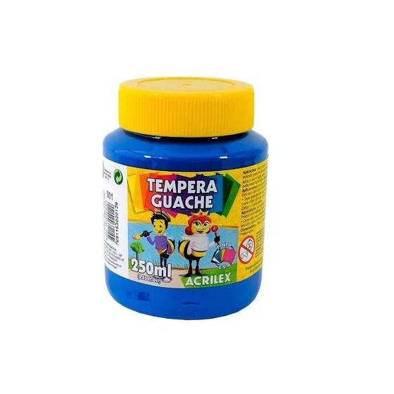 Tinta Tempera Guache Azul Turquesa 250ml - Acrilex - MEGA ARTESANAL ...