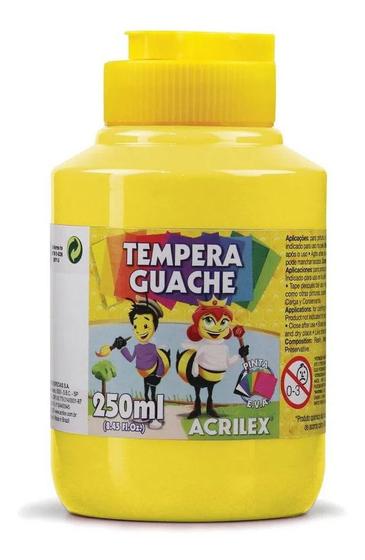 Tinta Tempera Guache Escolar Acrilex 250ml Cor Amarelo Limao - Tinta ...