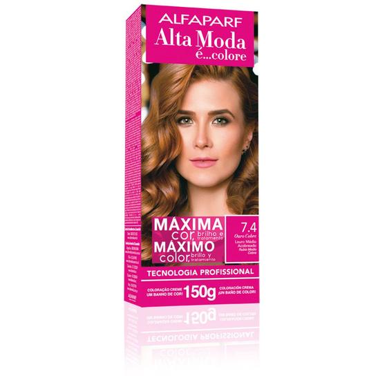 Tintura Alta Moda 7.4 Louro Medio Acobreado - Tinta de Cabelo ...