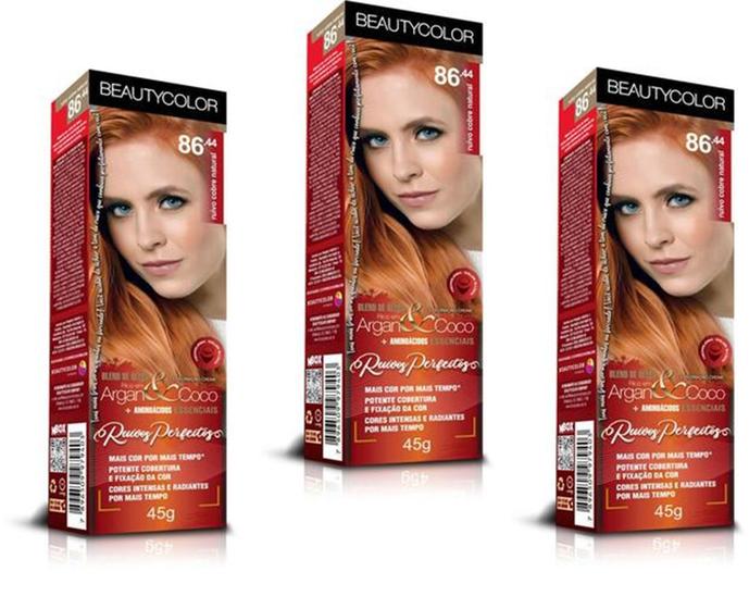 TINTURA BEAUTY COLOR CREME ARGAN COLORS 03x96.44 RUIVO CLARO ...