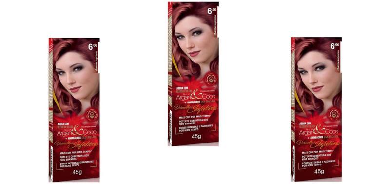 TINTURA BEAUTY COLOR CREME ARGAN COLORS 03x96.44 RUIVO CLARO ...