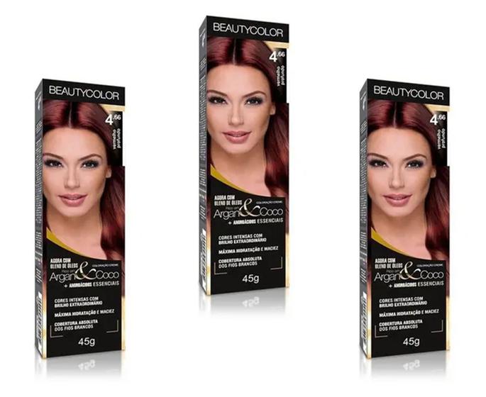 TINTURA BEAUTY COLOR CREME ARGAN COLORS 03x96.44 RUIVO CLARO ...