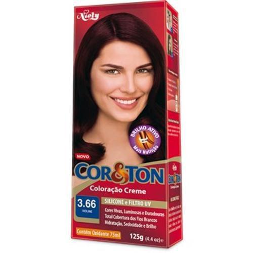 Tintura Cor&ton 366 Violine - COR E TON - Tinta de Cabelo - Magazine Luiza