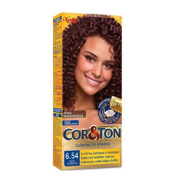 Tintura Cor&ton 654 Acaju acobreado - COR E TON - Tinta de Cabelo ...