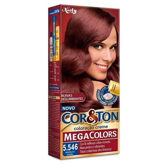 Tintura Creme Cor & Ton Megacolors Vermelho Amora 5.546 - Cor e Ton ...