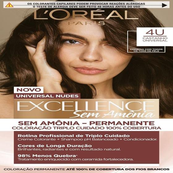 Tintura Imédia 4u Castanho Universal Sem Amônia - Loréal Imédia - Tinta ...