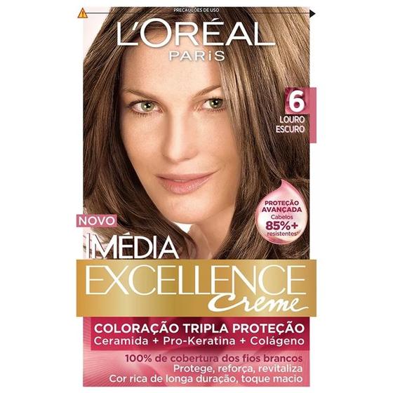 Tintura imédia - cor 6 louro escuro - LOREAL - Tinta de Cabelo ...