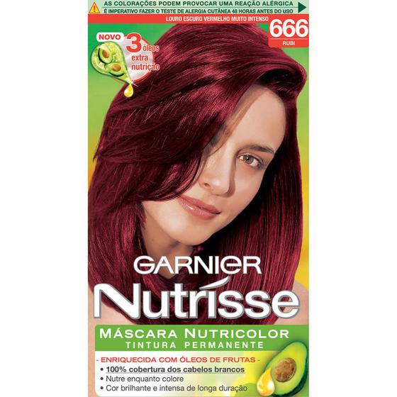 Tintura nutrisse 666 louro escuro avermelhado muito intenso - Garnier ...