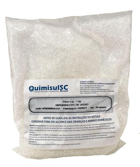 Tiossulfato De Sódio - Hipossulfito 1 Kg Anticloro - Quimisul ...