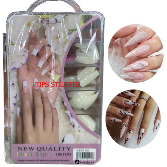 Tips Unhas Postiça Realista Caixa 100 Un Alongamento Gbm - GAROTA ...