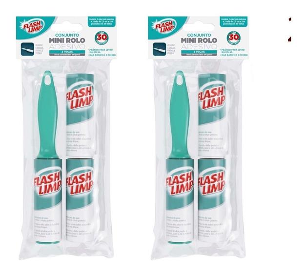 Tira Pelo Roupa Rolo Adesivo Rolinho C/ 30 Folhas - Kit 2 Peças - Flash ...