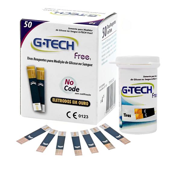 Tiras de Teste Glicemia G-tech Free1 Fita Glicose 50 Unidades - Gtech ...