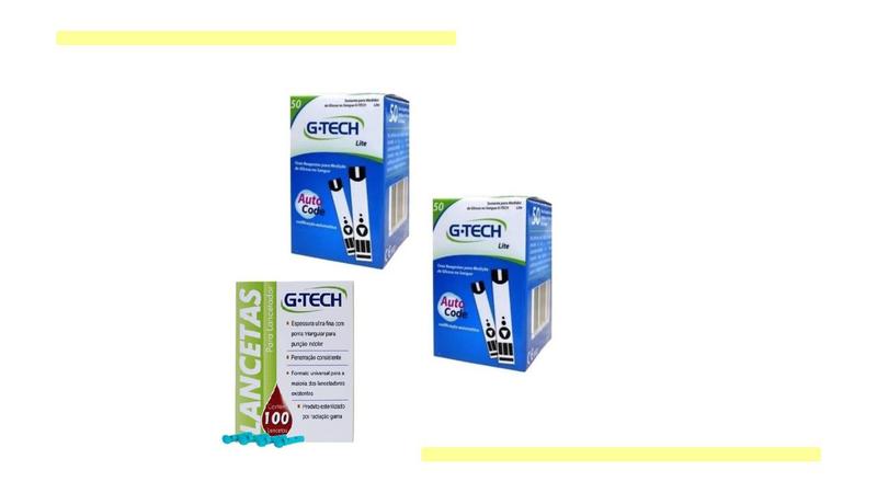 Tiras fitas glicemia glicose gtech lite 100 un - G.TECH - Tiras para ...