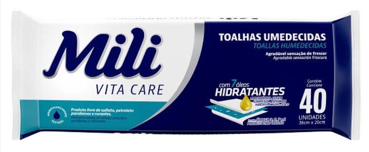 Toalha Umedecida Mili Vita Care Uso Adulto 40 Un - Mili - Lenço ...