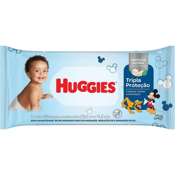 Toalhas Umedecidas Huggies Tripla Proteção com 88 Unidades - Servimed ...