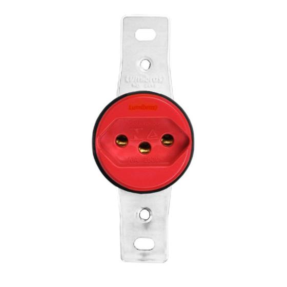 Tomada 10A Sem Placa Redonda Vermelha Lumibras - Tomadas - Magazine Luiza