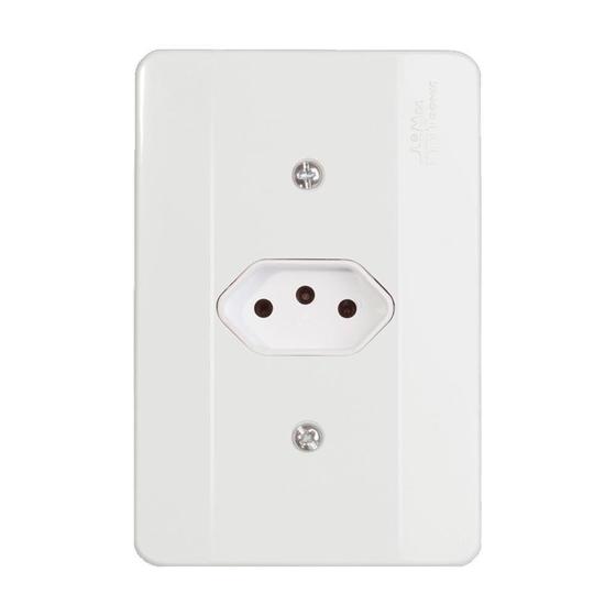 Tomada 2 Pinos+Terra 10A Com Placa Mec-Tronic - Mectronic - Tomadas ...