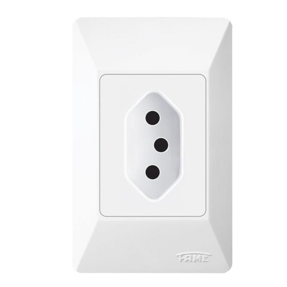 Tomada 2P + T 10A 250 Volts Sistema Externo - 1405 - FAME - Tomadas ...