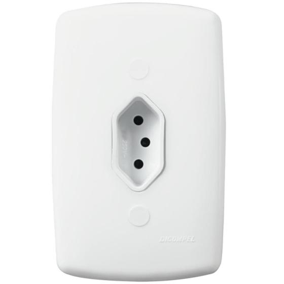 Tomada 2P+T Vertical de 10 Ampères com Placa 4x2 da Linha Mônaco - 7300 ...