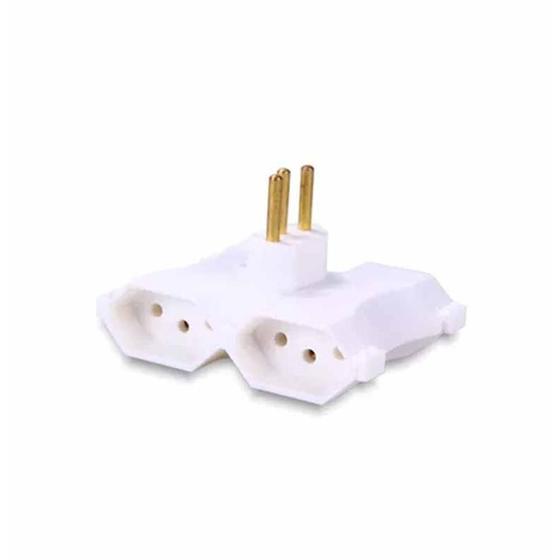 Tomada 4 saidas tripolar branca 29902 / un / fc fios e cabos - Tomadas ...