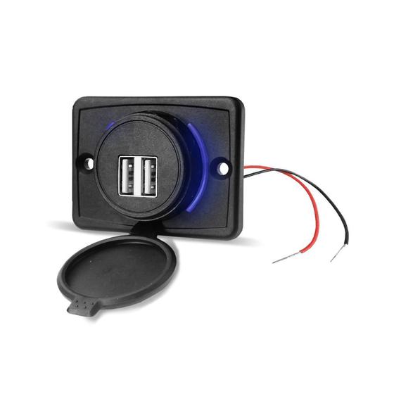 Tomada Carregador Veicular USB Carro Van Caminhão Barco 12v 24v 3Ah ...