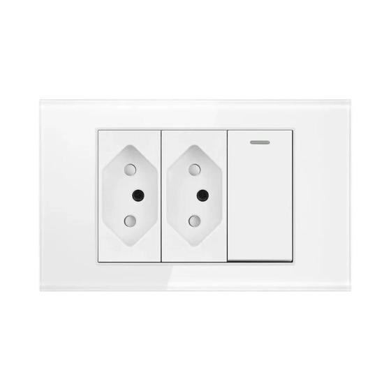 Tomada de Parede com USB, Tipo-C e RJ45 - Painel de Vidro Temperado ...