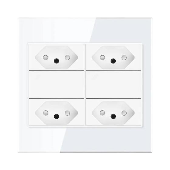 Tomada de Parede com USB, Tipo-C e RJ45 - Painel de Vidro Temperado ...