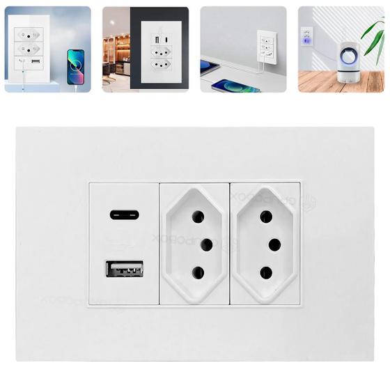 Tomada de Parede Duplo USB 10A Branca Carregamento Universal - JWCOM ...