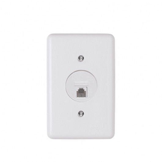 Tomada de Rede RJ 45 8 Fios Redonda c/ Placa 4x2 Ilumi - Tomadas ...