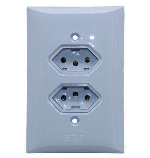 Tomada Dupla 10A Distanciadas De Parede Flp Paris 1321002 - Tomadas ...