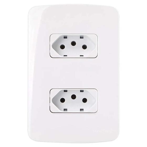 Tomada Dupla 20a 2p+t 4x2 250V Branca Margirius B3 - Tomadas - Magazine Luiza