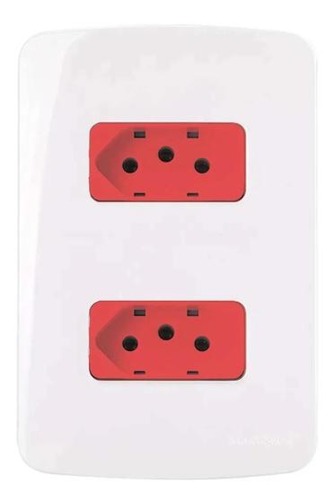 Tomada Dupla 20a 2p+t 4x2 Vermelho 250V Margirius B3 - Espelho / Placa de Tomada e Interruptor ...