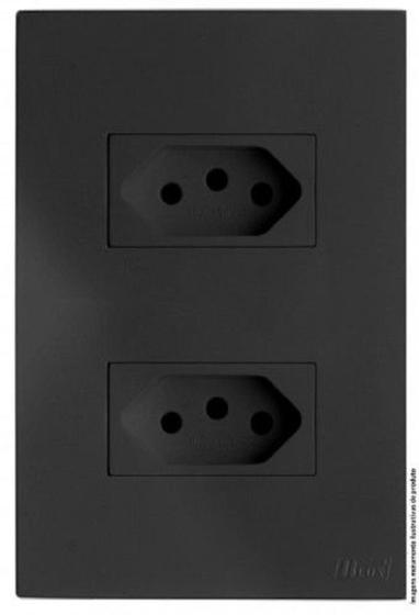 Tomada Dupla 20a Cor Grafite Fosco Linha Recta Satin B.lux - Espelho ...