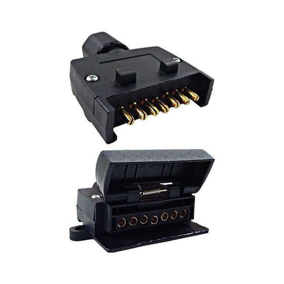 Tomada Elétrica Engate Reboque Retangular Carretinha 7 Polos - Dtoro ...