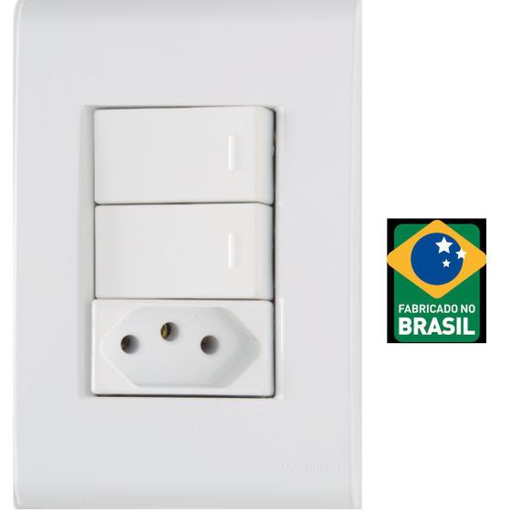 Tomada Elétrica Simples de Embutir 10a C/ Interruptor Duplo Apagador ...