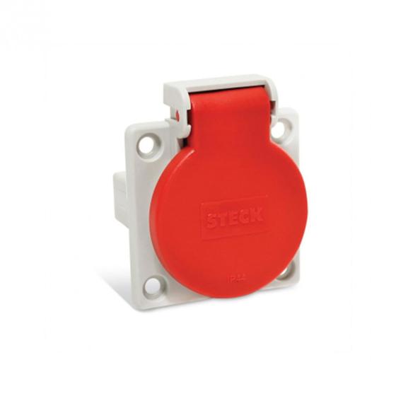 Tomada Embutir 2P+T 20a 250v C/ Tampa Vermelha IP 44 Quasar S-8641 - Steck - Tomadas - Magazine ...