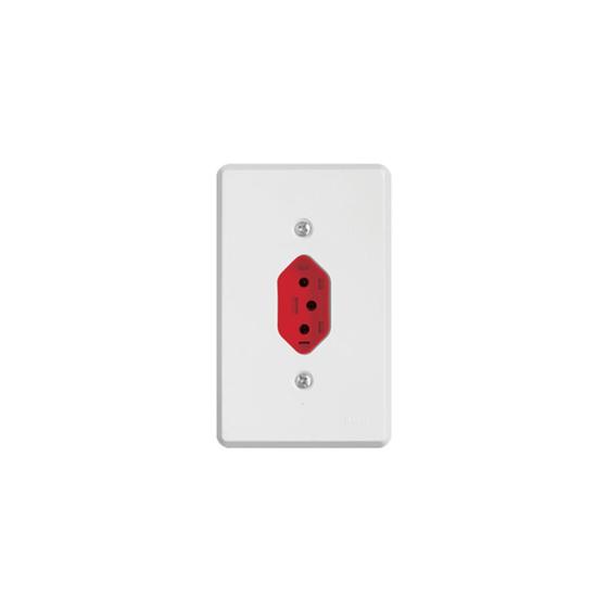 Tomada fixa bipolar de embutir vermelha 2p+t 10a 250v - Ilumi - Tomadas - Magazine Luiza