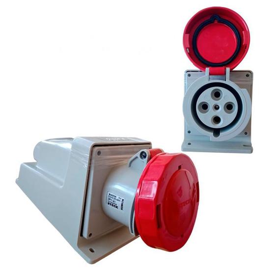 Tomada Idustrial de Sobrepor 3P+T 63A Vermelho - STECK (N4506) - Tomadas - Magazine Luiza
