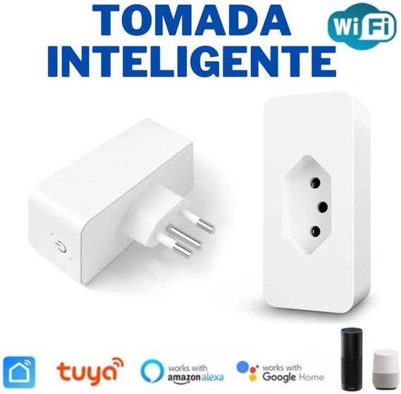 Tomada inteligente Wireless Medidor Consumo Alexa Siri 16a Bivolt Cor ...