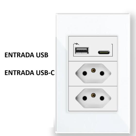 Tomada Parede Dupla Usb-C Celular - Monac - Tomadas - Magazine Luiza