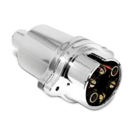 Tomada Plug Macho 6 Polos Cromada Para Carretinha Engate - Engatcar ...