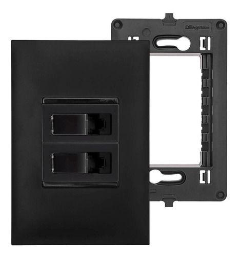 Tomada Rj45 Parede Dupla Preta Fêmea Cat6 Pial Plus+ Legrand - Módulo ...