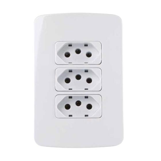 Tomada Tripla Placa 3 Módulos 20A 2P+T Margirius Linha B3 - Módulo de Tomada - Magazine Luiza