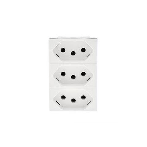 Tomada Triplex Pial Plus+ com Borne Automático Branco - Pial Legrand ...