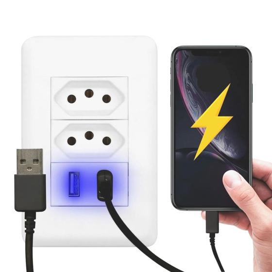 Tomada Usb Interruptor Parede Dupla Externa Carrega Celular - Coibeu ...