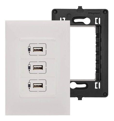 Tomada Usb Parede 4x2 Pial Plus+ Legrand 3x 1100ma Original - Espelho ...