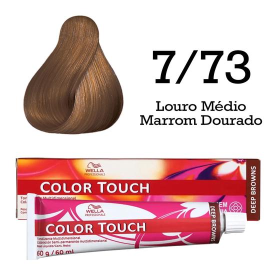 Tonalizante 7/73 Louro Médio Marrom Dourado Color Touch Wella ...